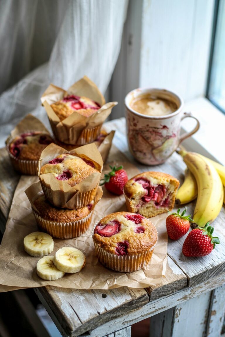 Moist Strawberry Banana Muffins Recipe