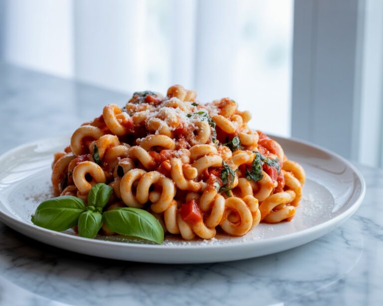 Cavatappi Pasta with Tomato Basil Sauce – Easy & Delicious