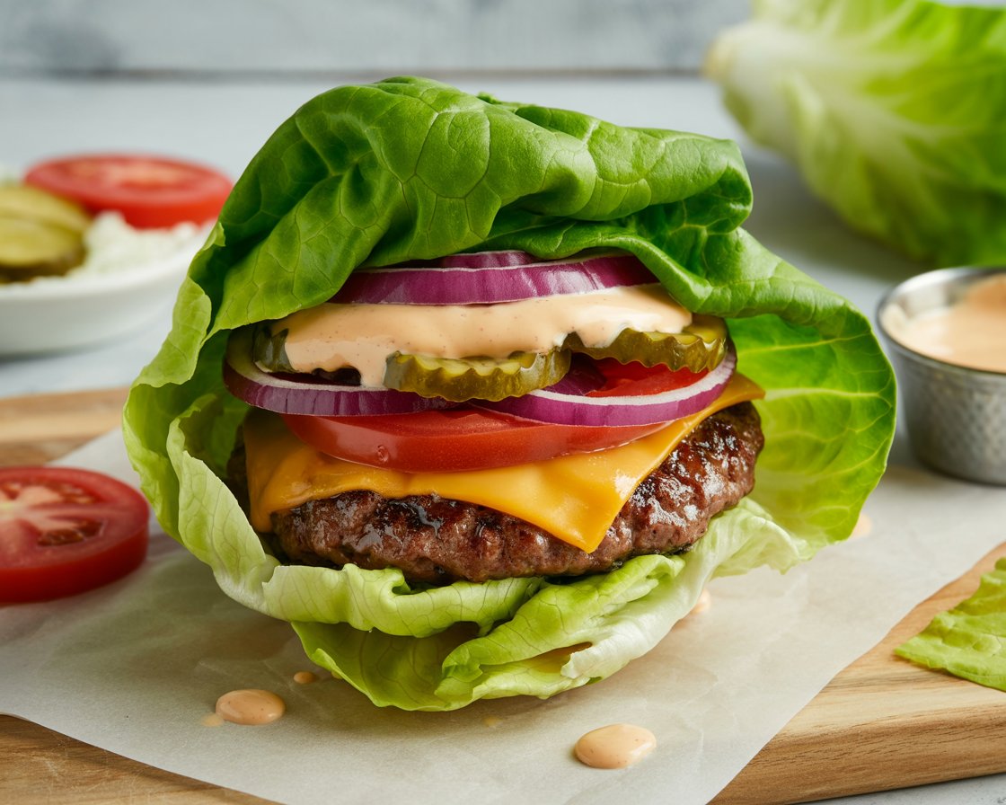 Lettuce Wrap Burger Recipe | Fresh & Healthy Bunless Burger